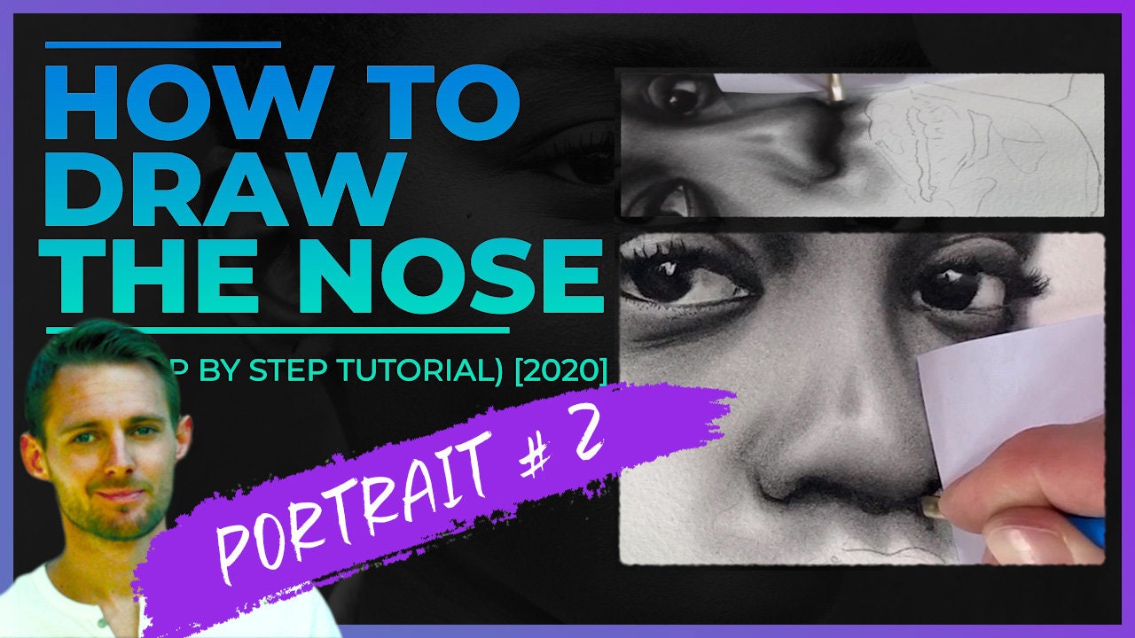 How to Draw A Realistic Face (step by Step) Template #02 - Etsy
