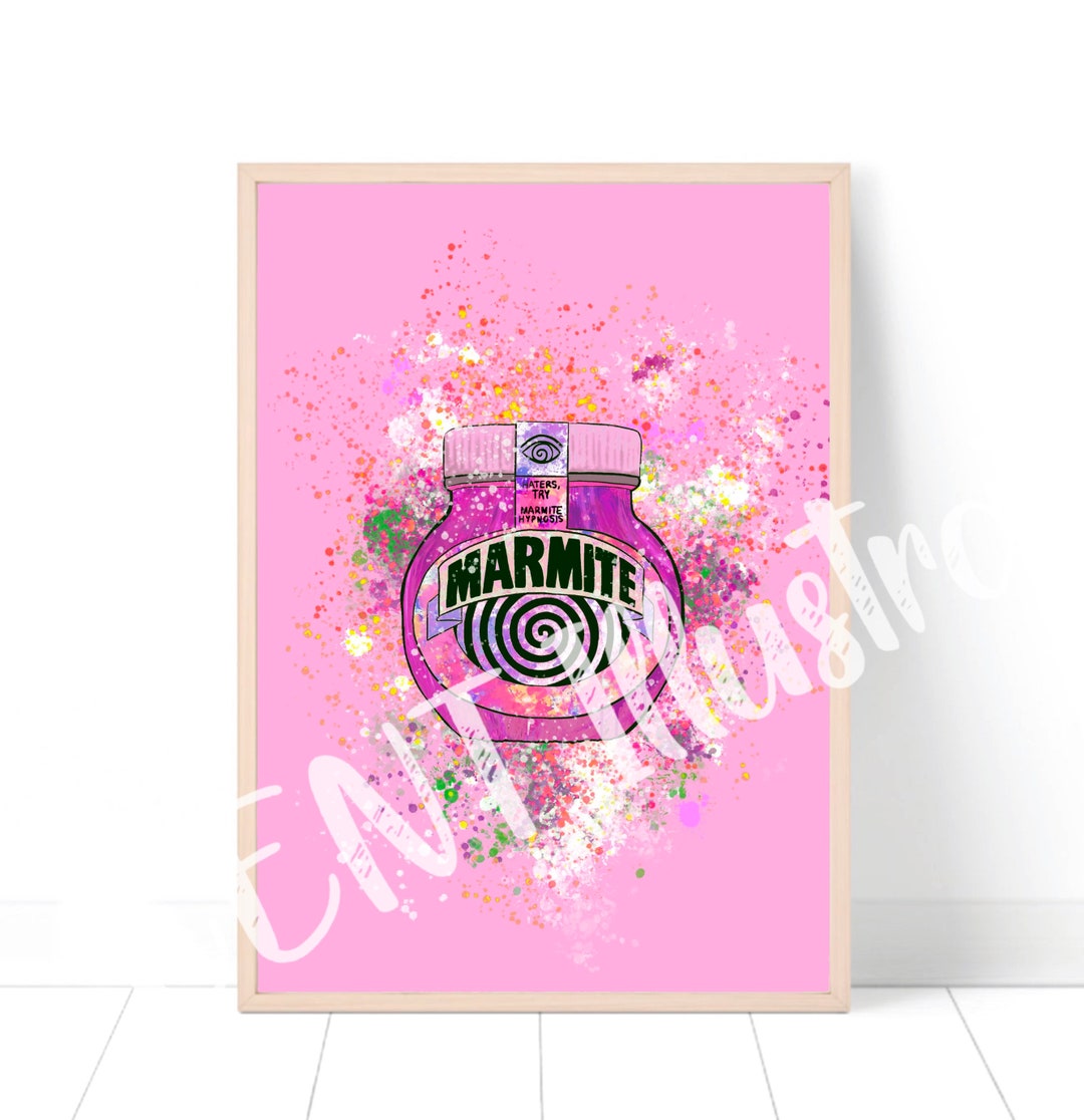 Funky Marmite Paint Splatter Wall Decor, Marmite Wall Print, Love Art ...