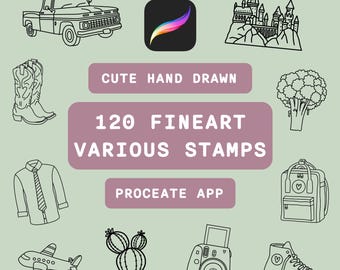 120 Various Procreate Stamp Brushes, Procreate Stamps, Procreate ...