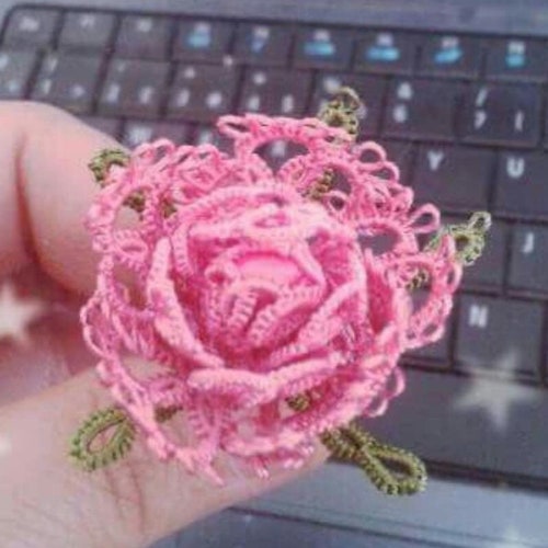 Pink Rose Tatting Flower Pattern Pdf English - Etsy