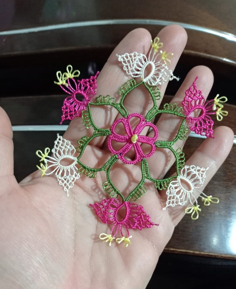 Butterflies in the Flower Garden Tatting Lace-needle Lace - Etsy