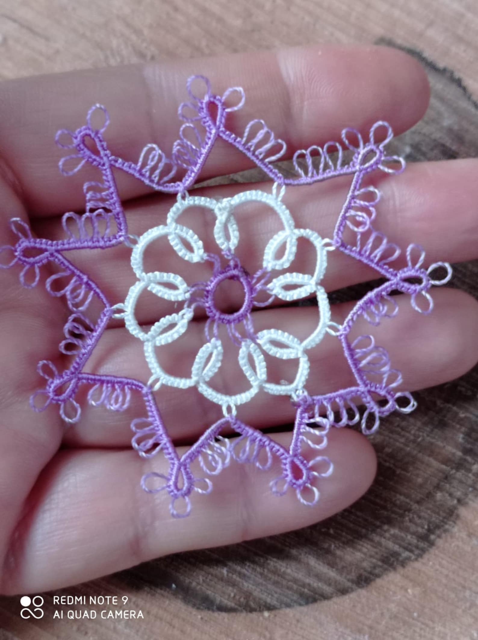 4-piece Shuttle Tatting Pattern Special for Valentine's Day: Purple ...