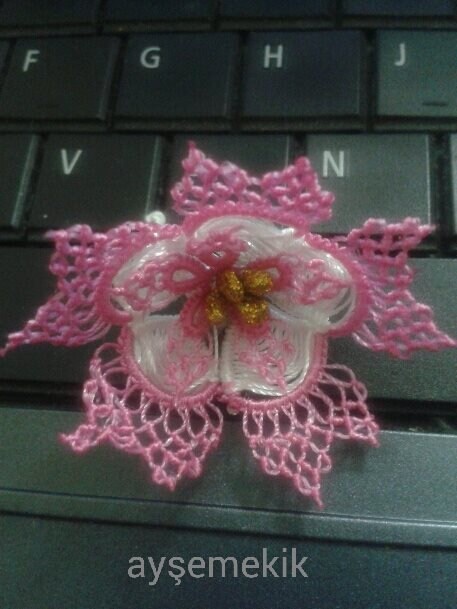 Pink Fill Flower Pattern ( English ) - Frivolite Patrones - Etsy