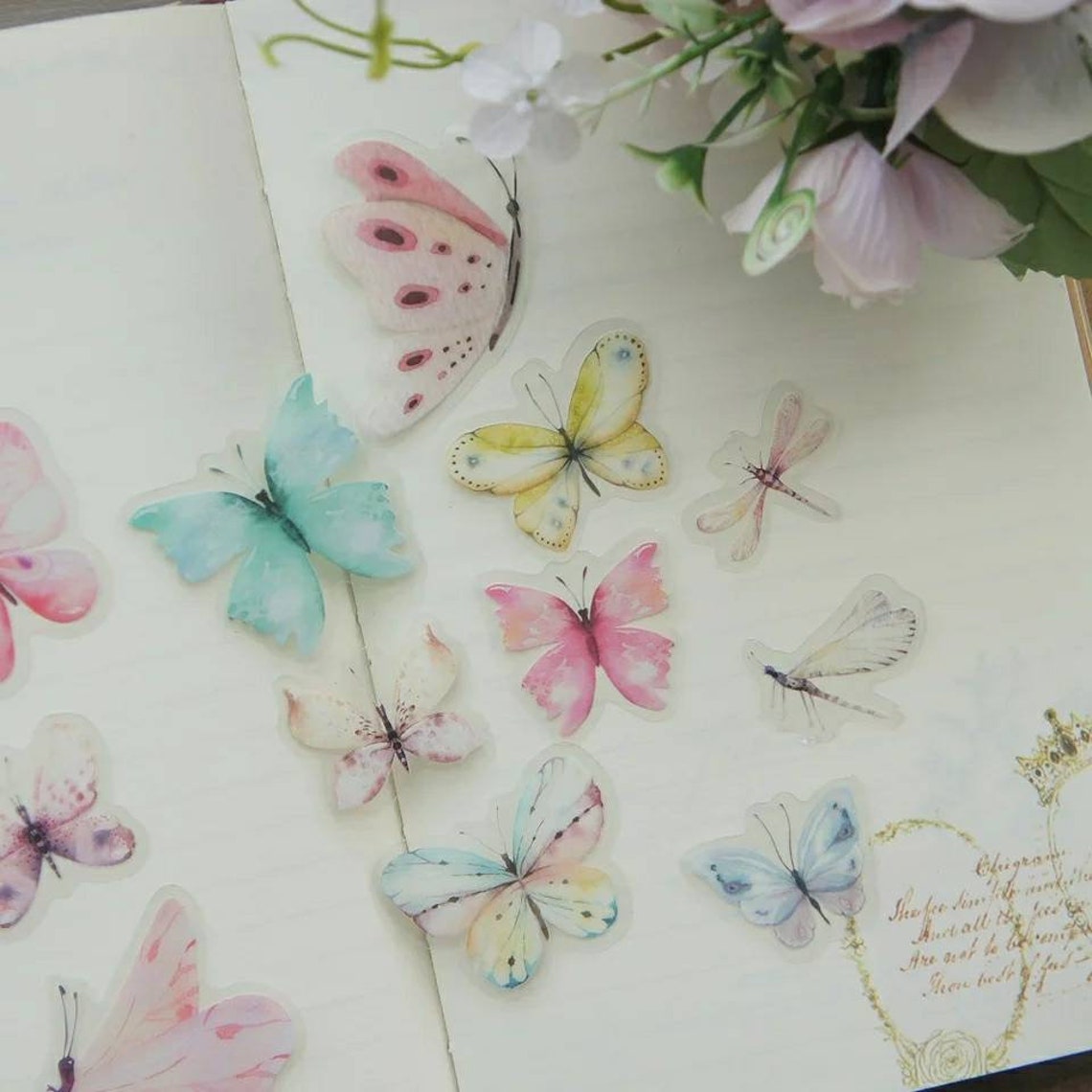 40pcs Light Blue Butterfly Stickers Pack Nature | Etsy