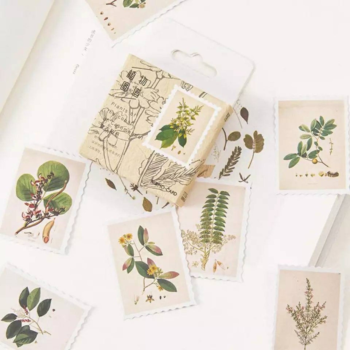 45pcs Vintage Plant Stickers Pack Nature Scrapbooking | Etsy