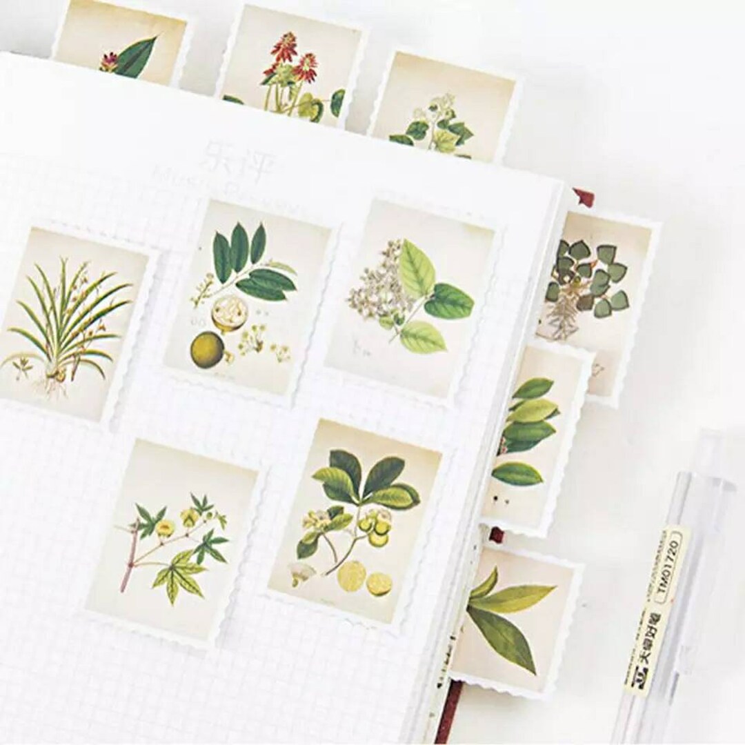 45pcs Vintage Plant Stickers Pack Nature Scrapbooking - Etsy