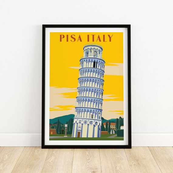 Italian Art Italy Poster Pisa Tower Pisa Print Italian Travel Poster ...