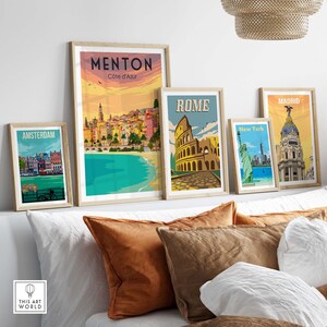 Menton Print | Menton Poster | France Wall Art | Menton Travel Poster ...