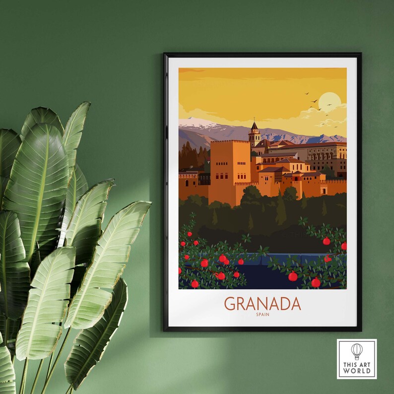 Granada Poster Print Spain Travel Poster Home Decor - Etsy