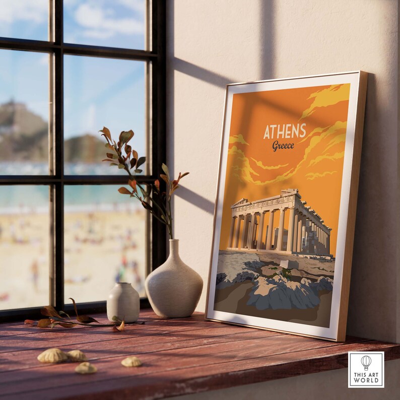 Athens Print Greece Poster Athens Wall Art Greek Travel - Etsy