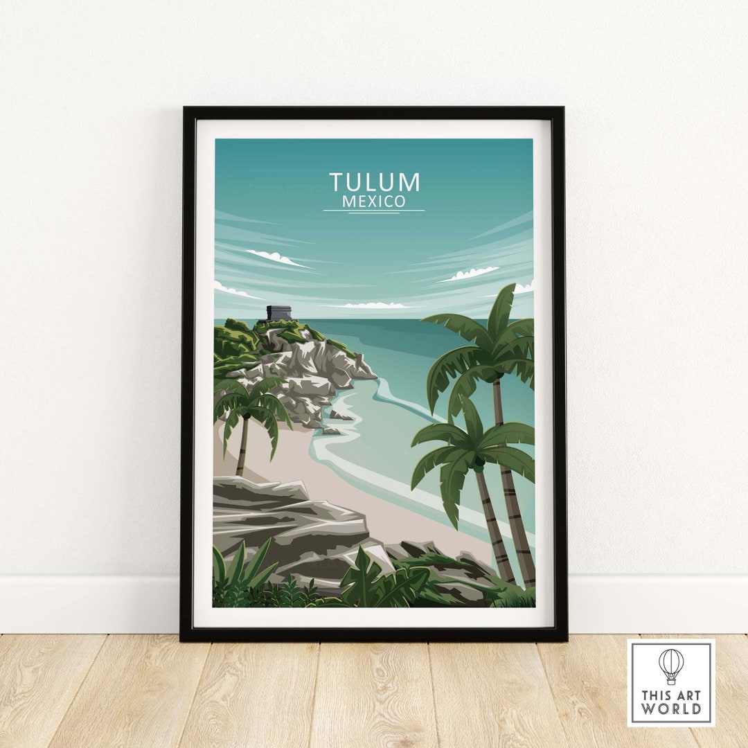 Tulum Beach Wall Art Mexico | Mexican Travel Poster | Beach Print ...