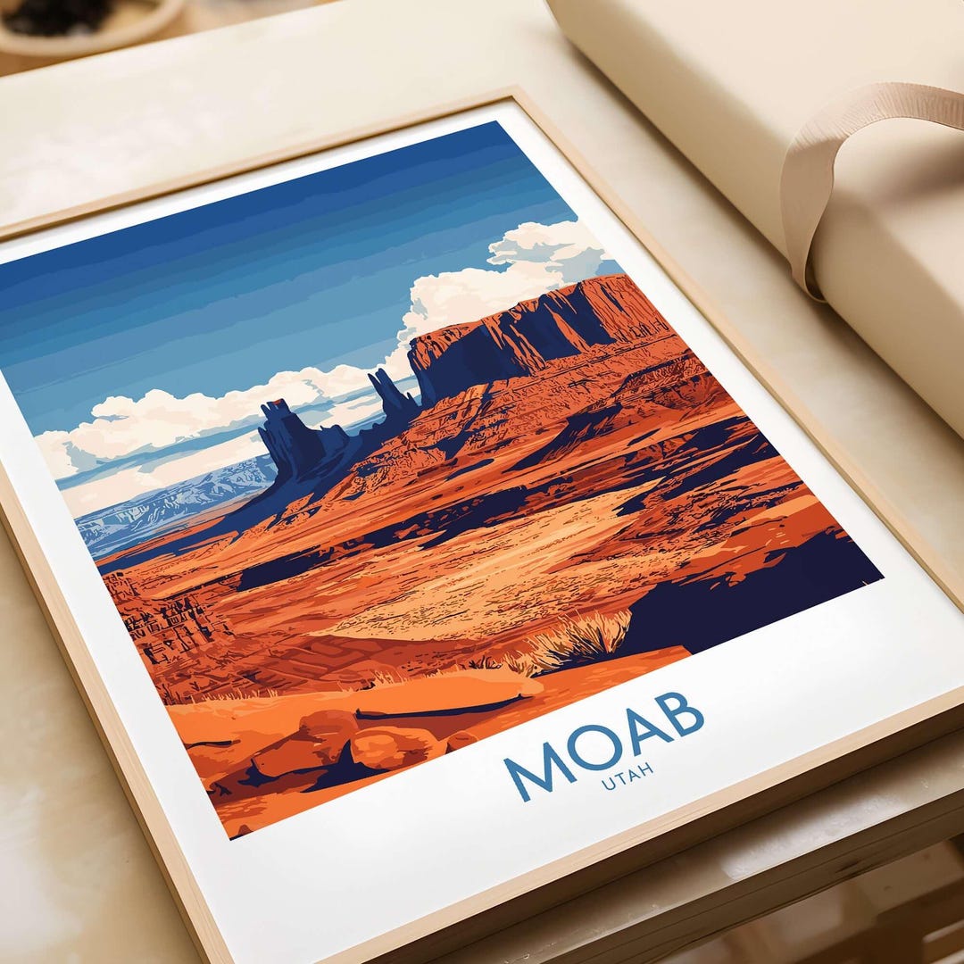 Moab Utah Poster Moab Art Print Moab Wall Art Utah Home Decor Artwork ...