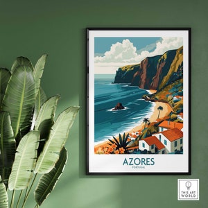 Azores Poster Wall Art Print Travel Poster Home Decor Artwork Poster ...