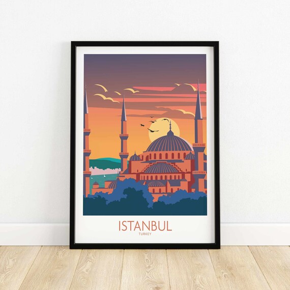 Istanbul Wall Art Turkey Poster Print Istanbul Gift | Etsy