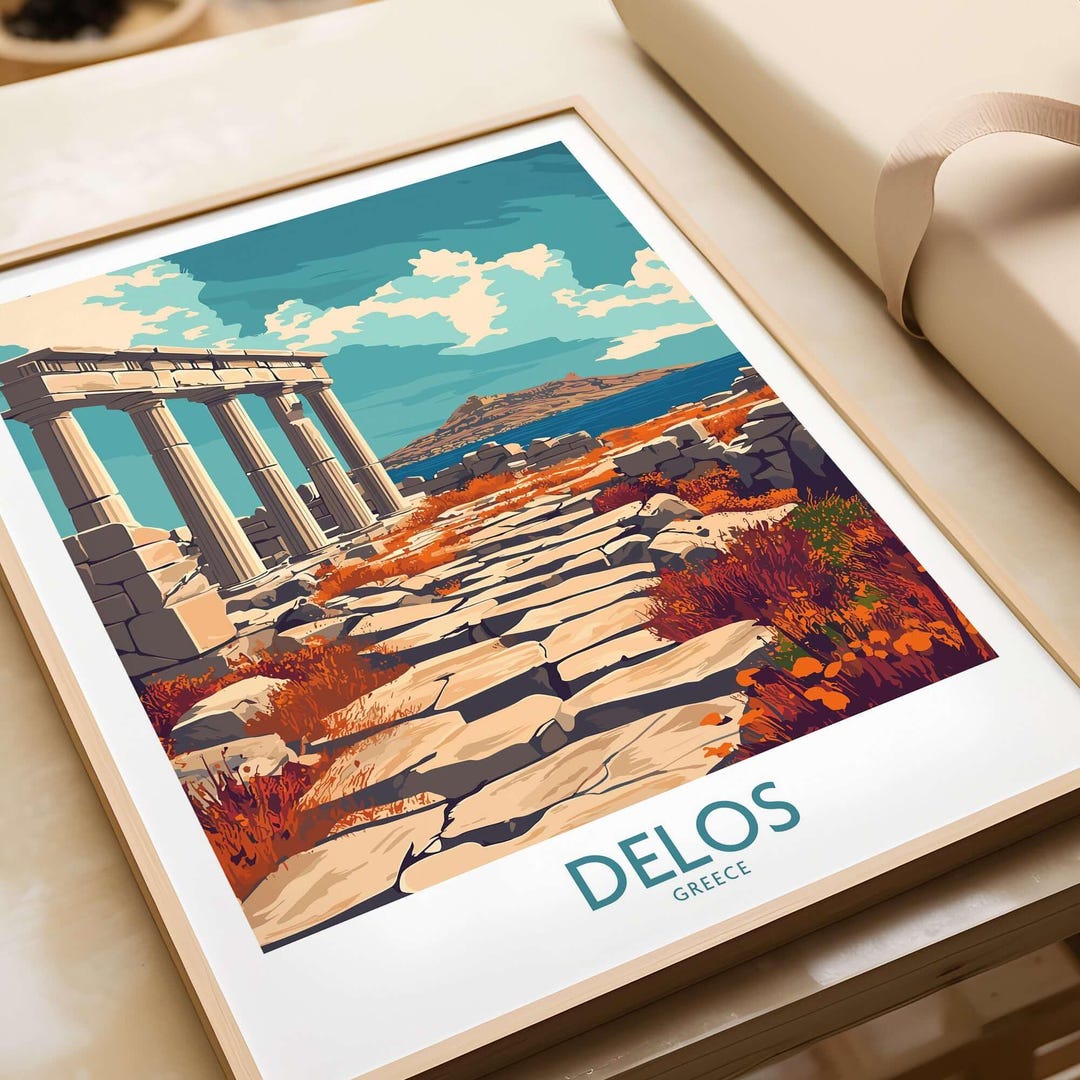 Delos Travel Poster Birthday Present Delos Wedding Anniversary Gift - Etsy