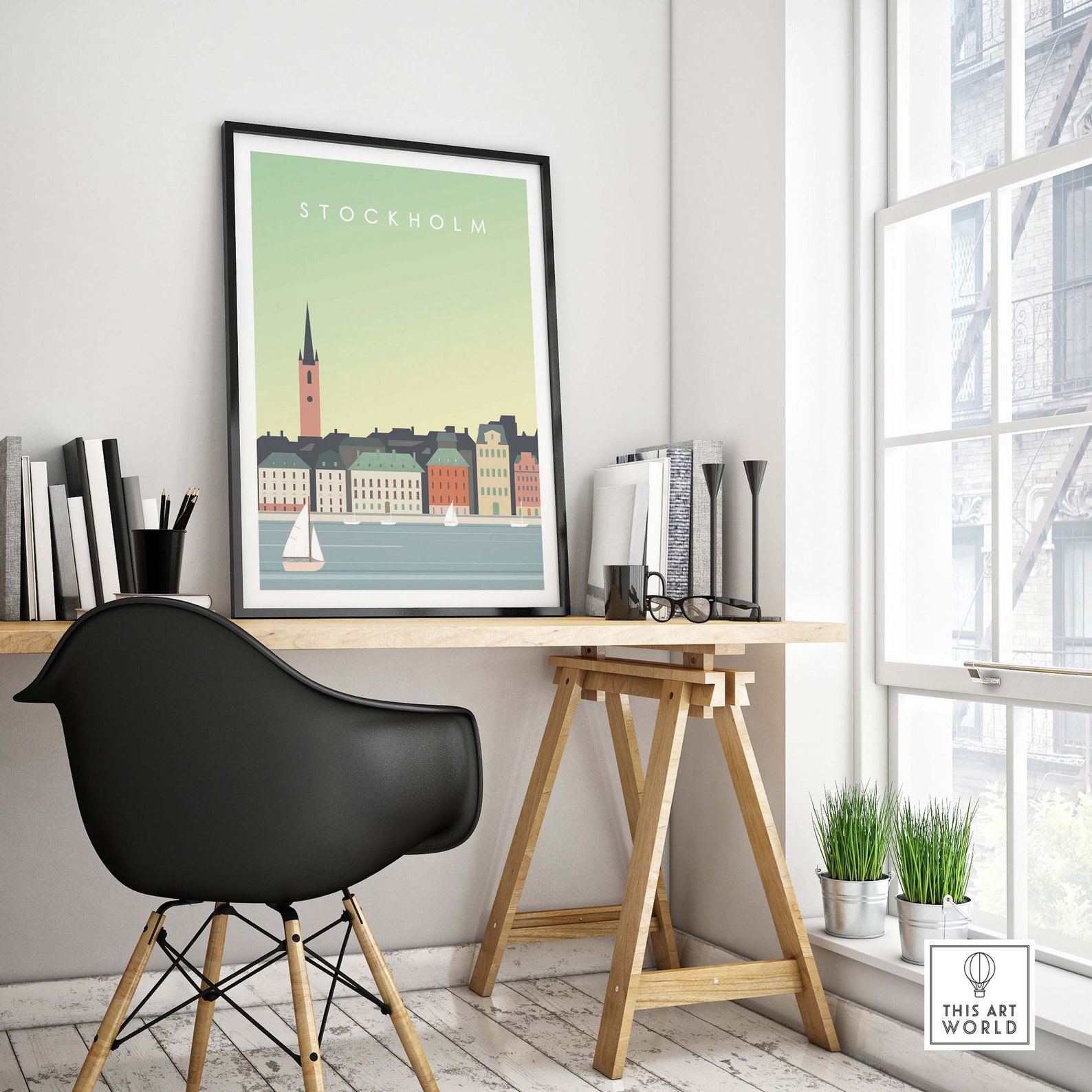Stockholm Print Sweden Travel Poster Swedish Gift Idea - Etsy