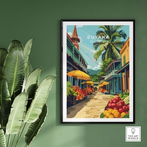 Guyana Poster Caribbean Guyana Wall Art Print Caribbean Travel Poster ...