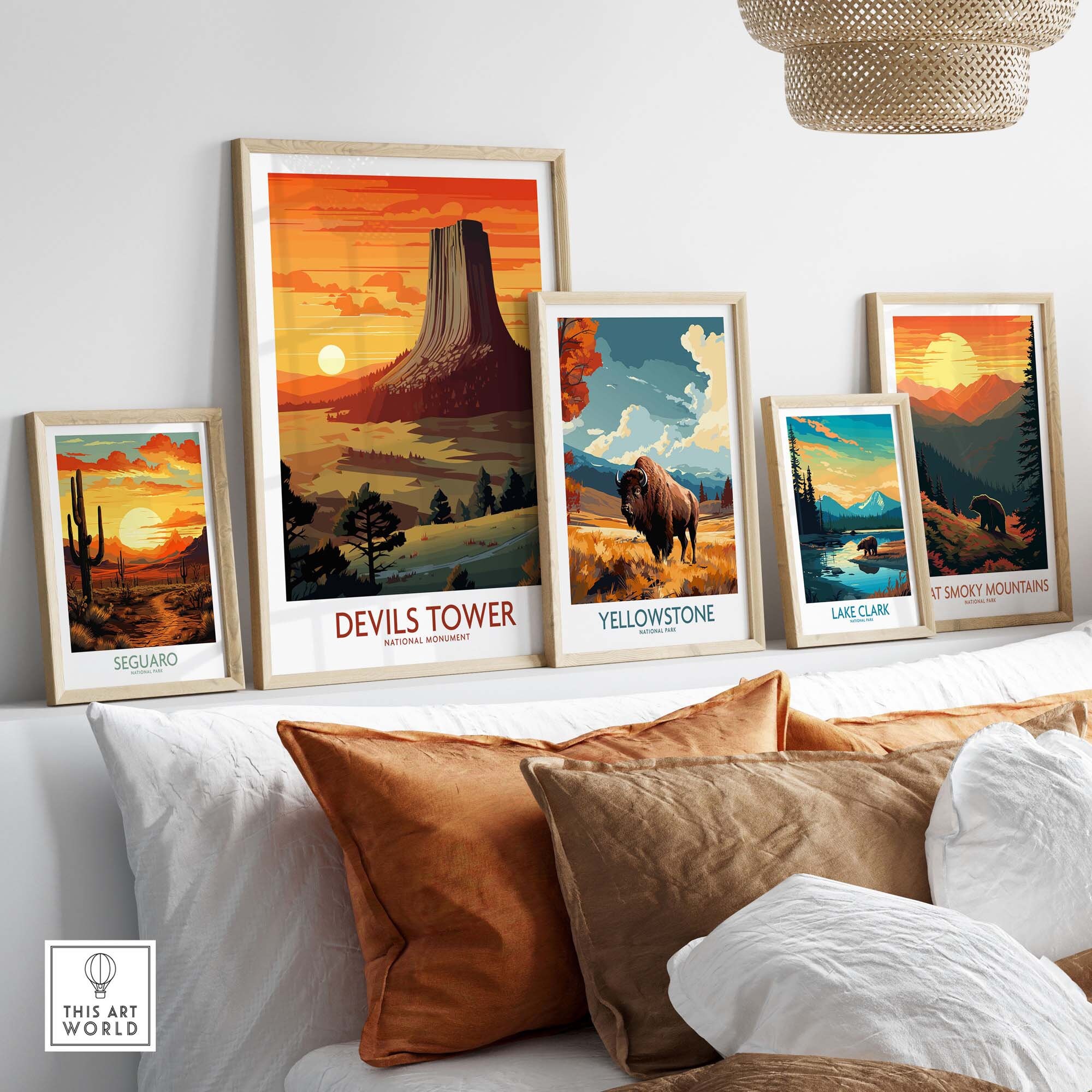 Devils Tower Print Art Print Travel Print | Home Décor Poster Gift ...