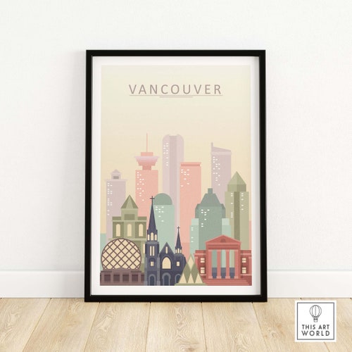 Vancouver Print Skyline Art Print Poster Modern Wall Art - Etsy