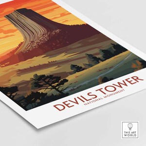 Devils Tower Print Art Print Travel Print | Home Décor Poster Gift ...
