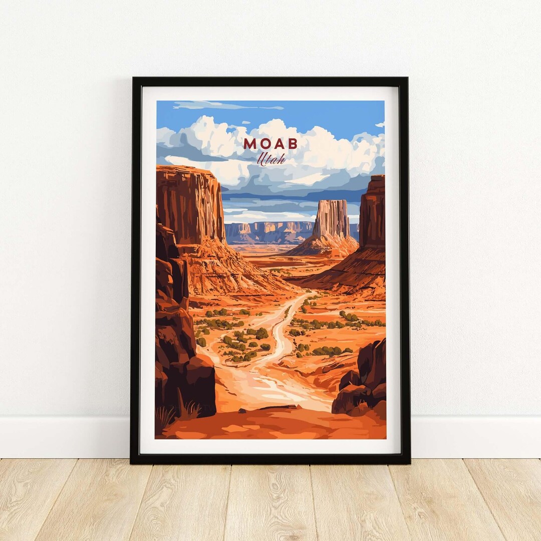 Moab Wall Art Print Utah Poster Moab Poster Artwork Travel Home Decor ...