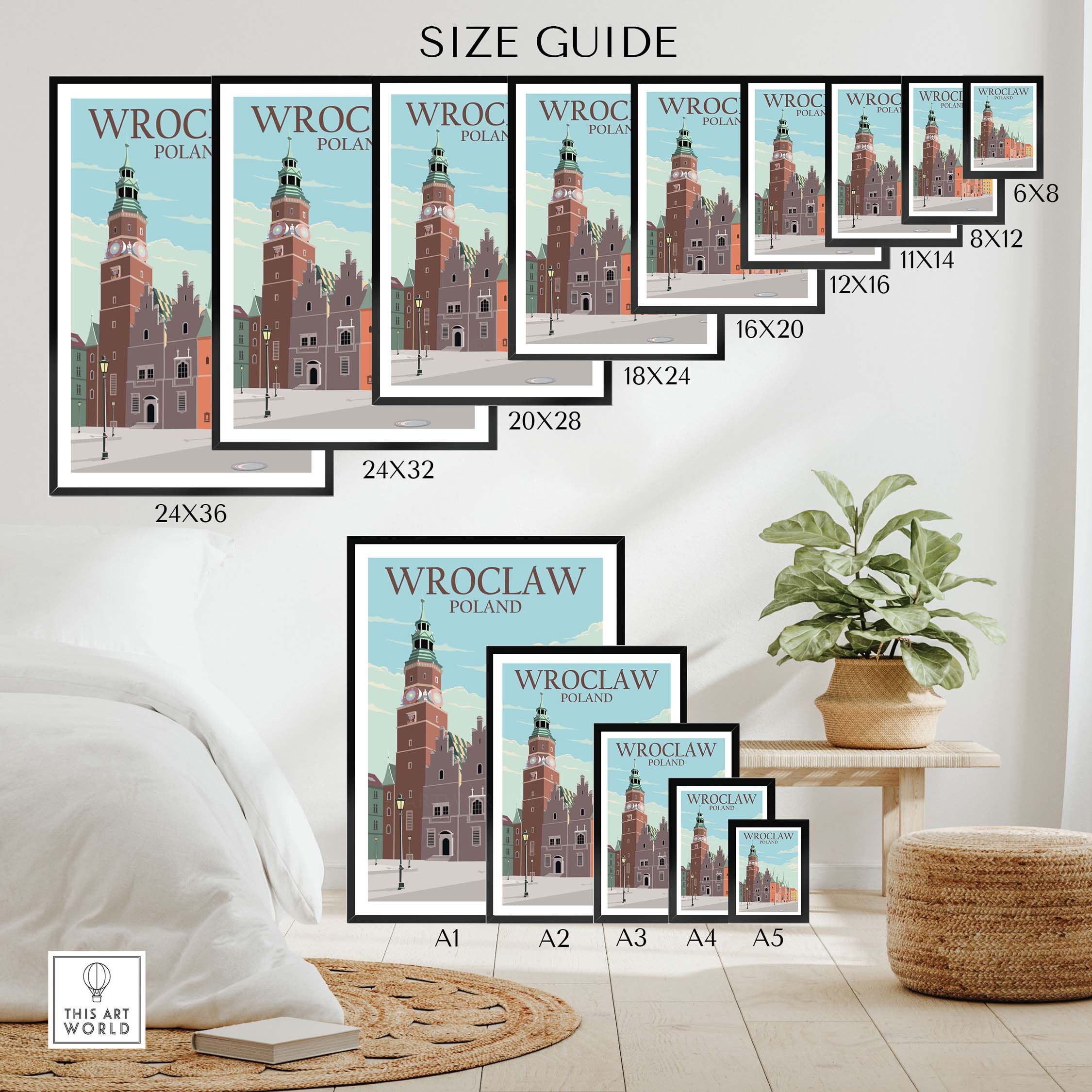 Wroclaw Poster Poland Print | Polish Wall Art Home Decor | Vintage ...
