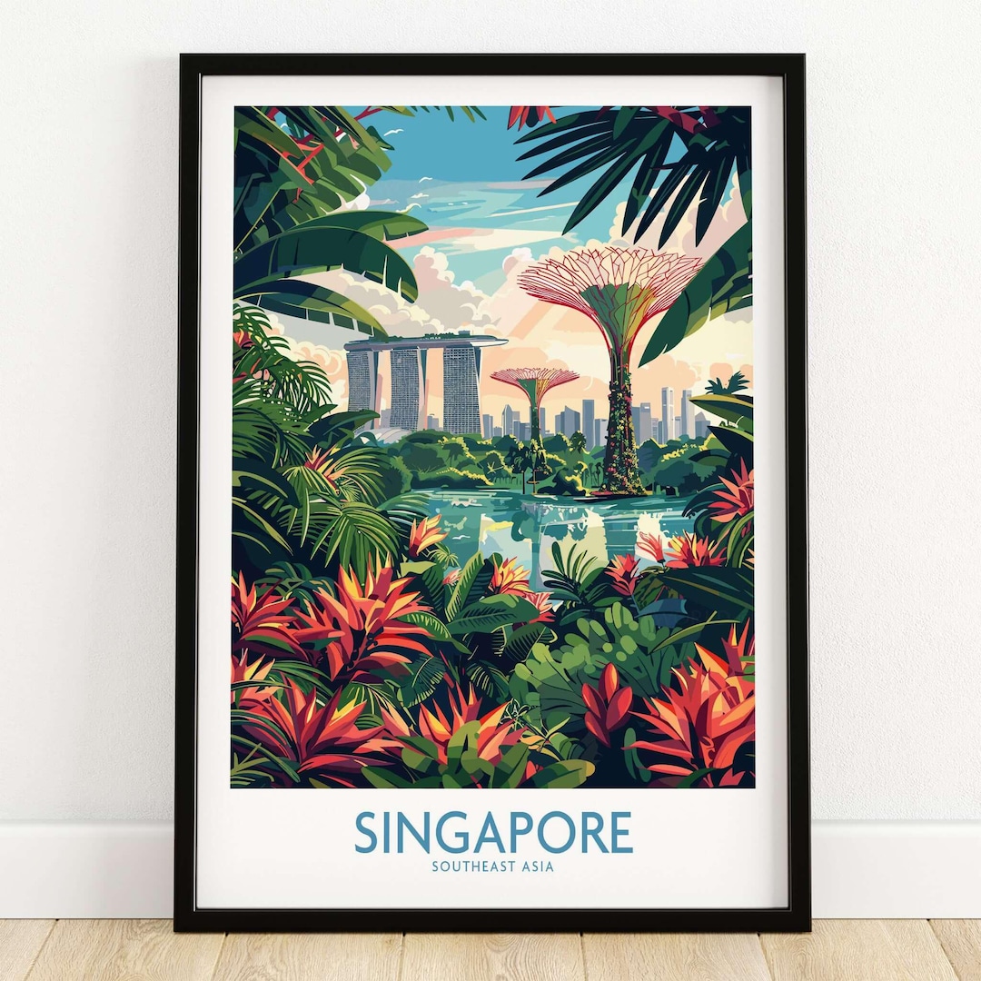 Singapore Gardens by the Bay Poster Marina Bay Sands Wall Art Print - Etsy