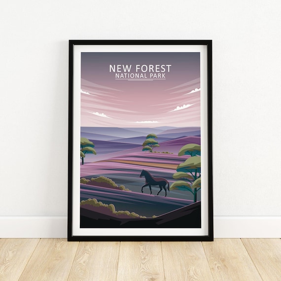 New Forest Poster National Park Print UK Travel Poster - Etsy