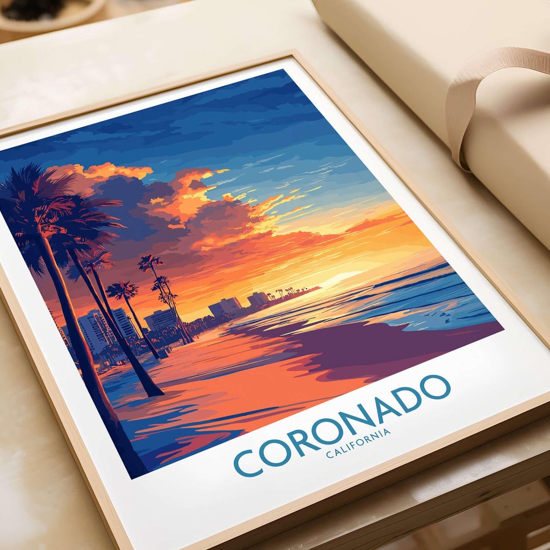 Coronado Wall Art Print California Poster Coronado Poster Artwork ...