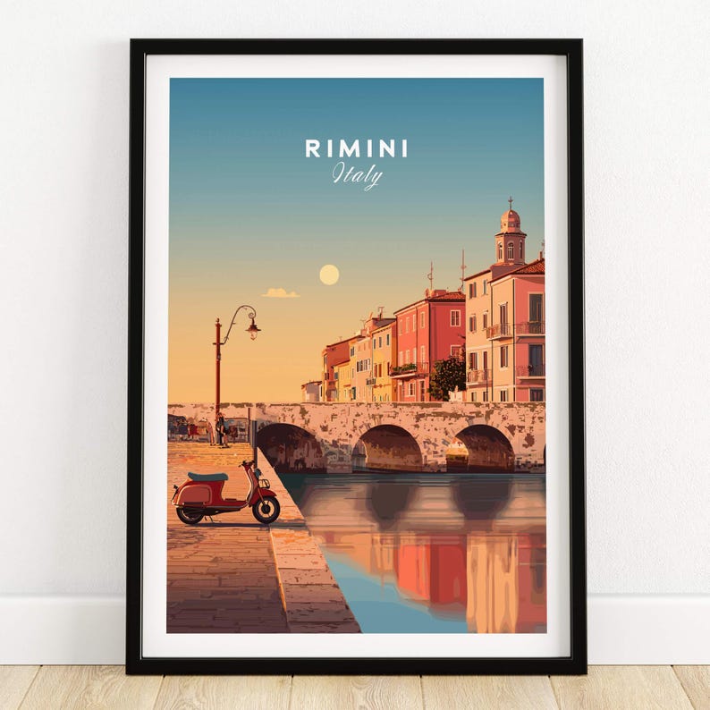 Rimini Italy Wall Art Print: Tiberius Bridge Sunset Scene - Etsy UK