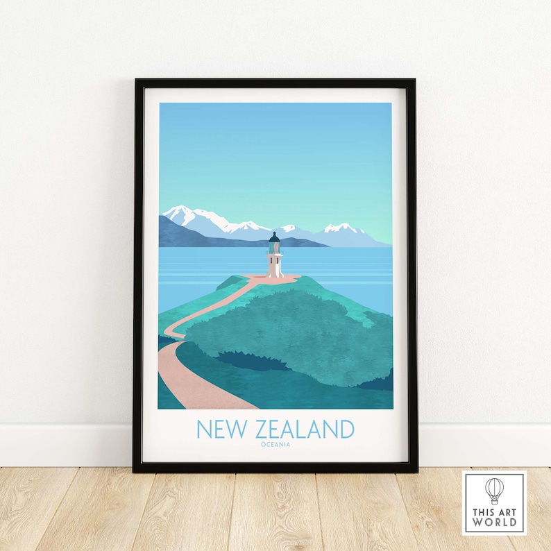 New Zealand Print NZ Travel Poster New Zealand Wall Art - Etsy