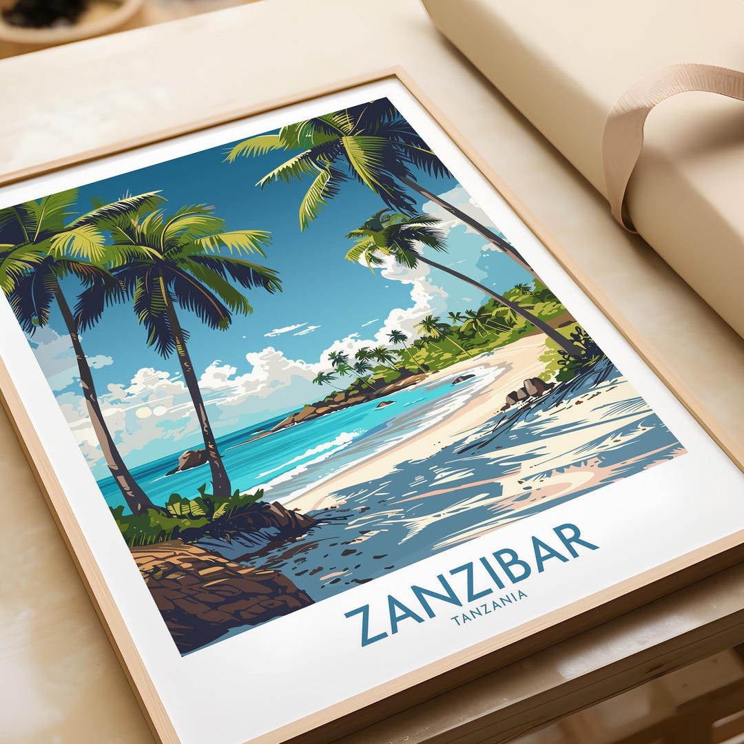 Zanzibar Wall Art - Tanzania Travel Poster Zanzibar Artwork Poster Gift ...