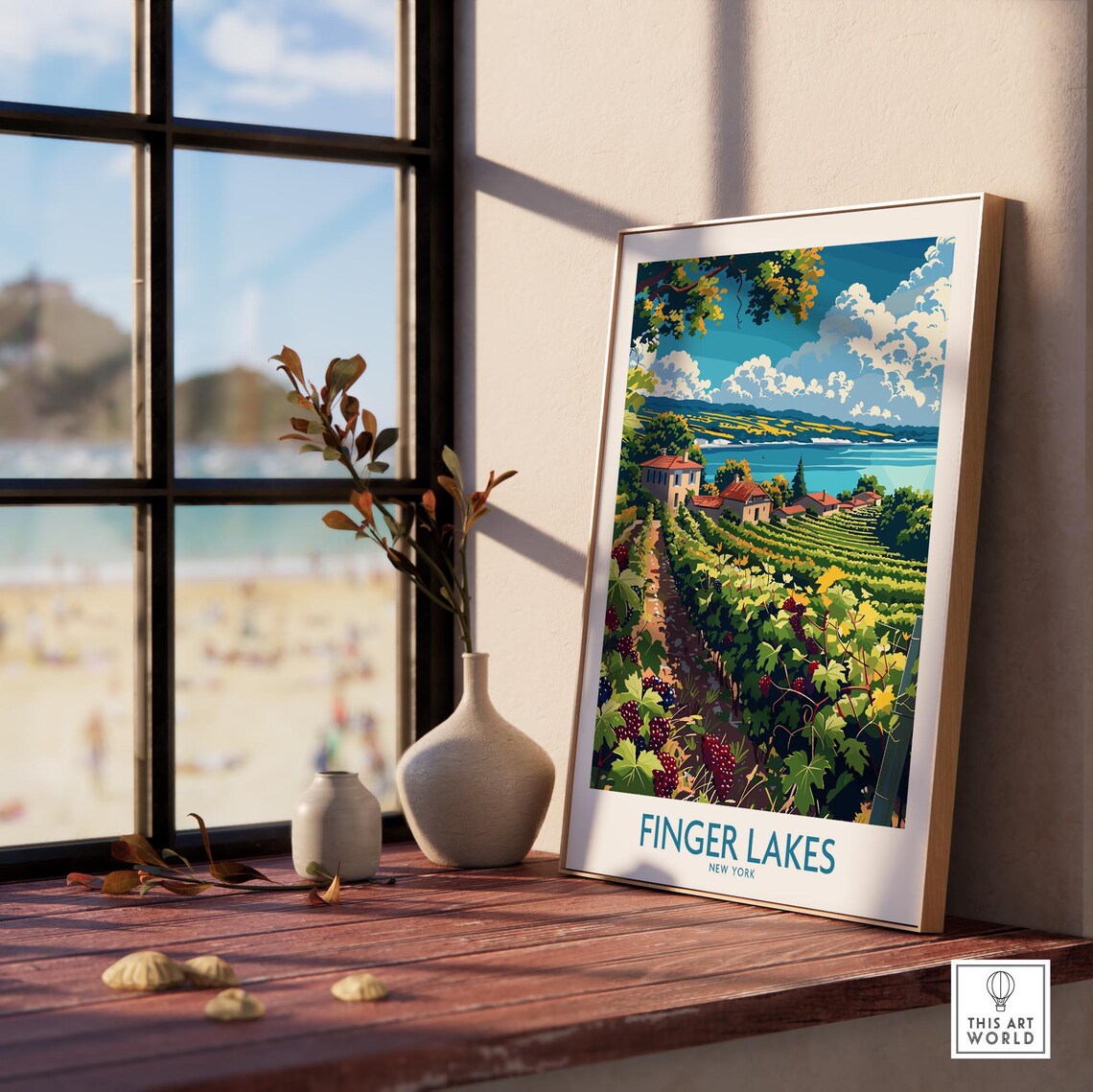 Finger Lakes Poster - Wine Region Travel Print Wall Art New York Wall ...