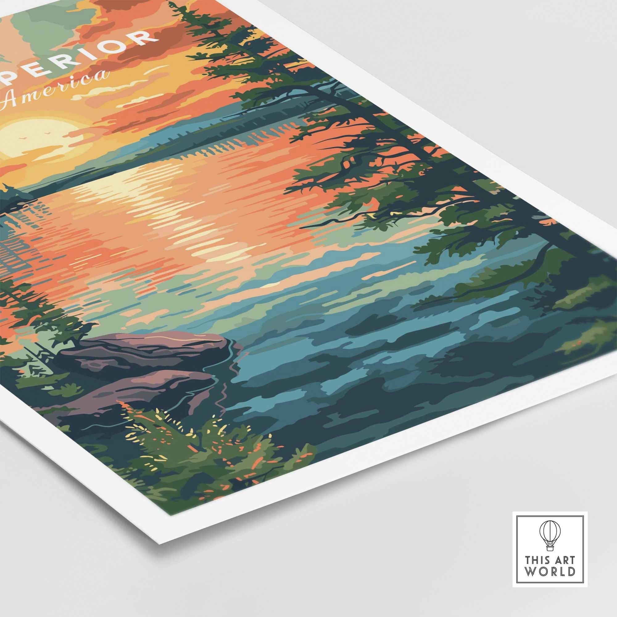 Lake Superior Print Travel Print Lake Superior Wall Art Poster Gift ...
