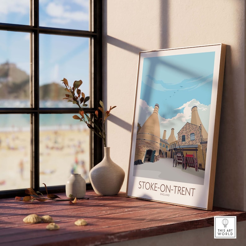 Stoke on Trent Print | Staffordshire Poster | England Travel Poster ...