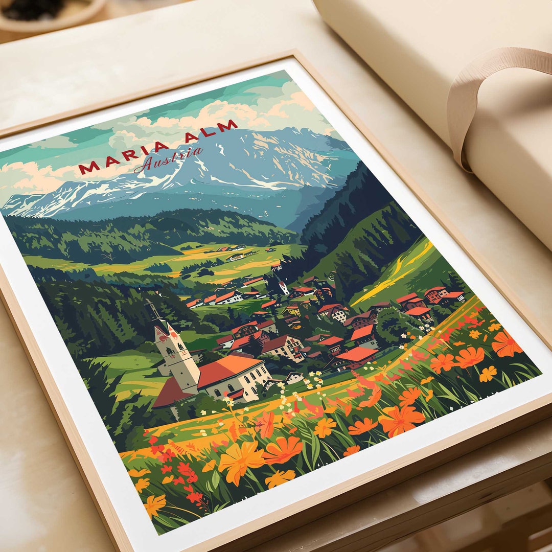 Maria Alm Print Austria Wall Art Print Poster Gift Home Decor Travel ...