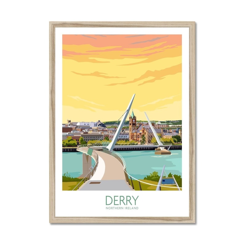 Derry Print Derry Poster Derry Wall Art Northern Ireland - Etsy