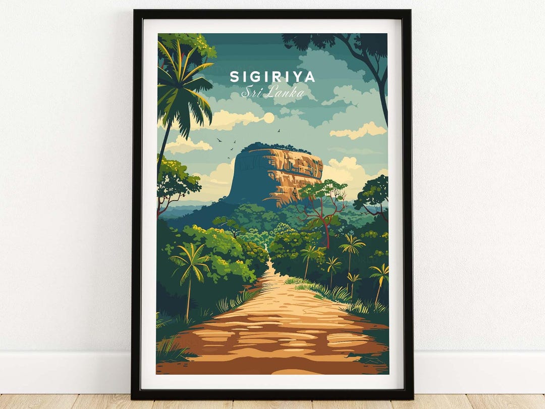 Sigiriya Poster Sri Lanka Travel Print Sigiriya Wall Art Gift Home ...