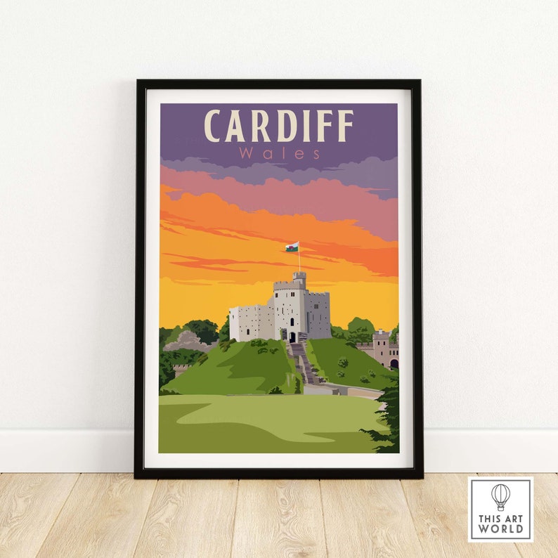 Cardiff Poster Print Wales Welsh Travel Poster Cardiff - Etsy