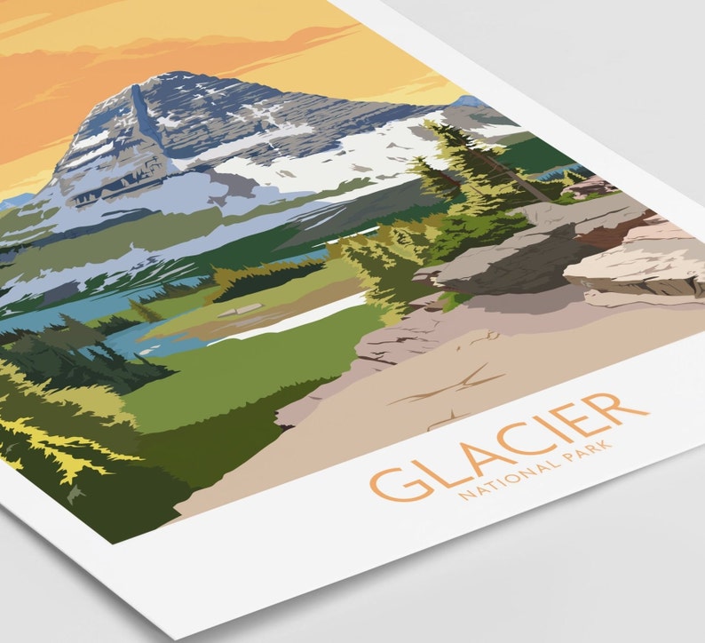 Glacier National Park Poster Glacier Wall Art Print - Etsy