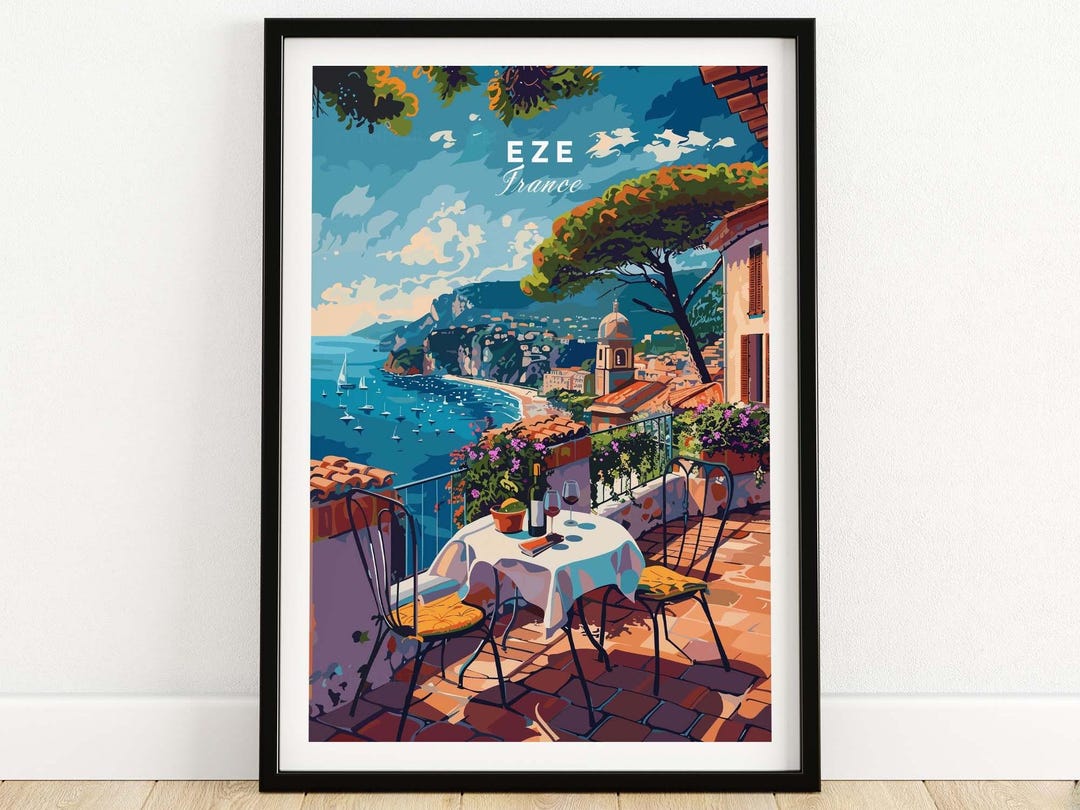 Eze Travel Poster France Travel Poster Eze Artwork Poster Gift French ...