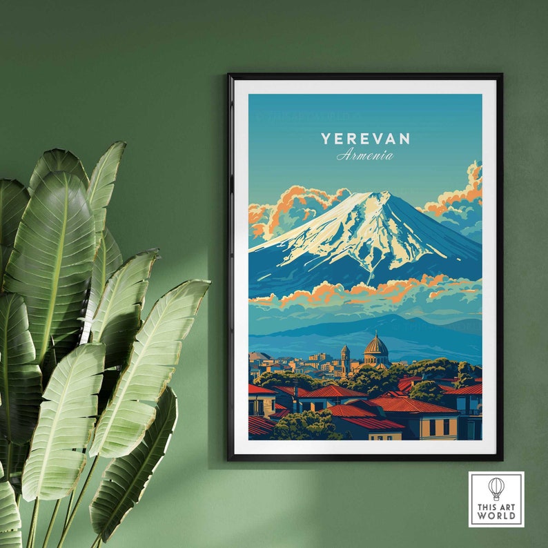 Yerevan Travel Poster Armenia Wall Art Print Travel Poster Home Decor ...