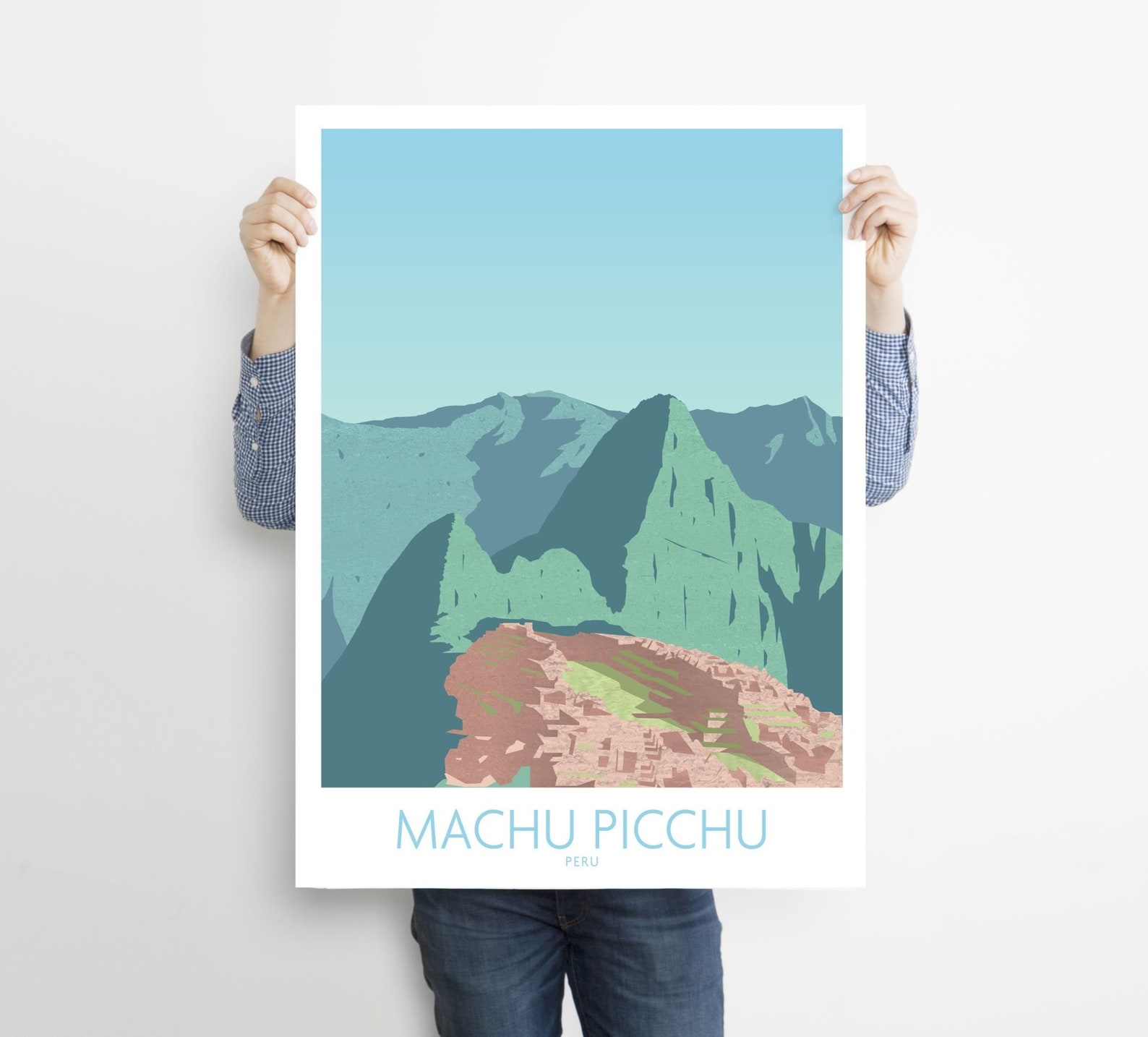 Machu Picchu Print Peru Travel Poster Machu Picchu Wall | Etsy