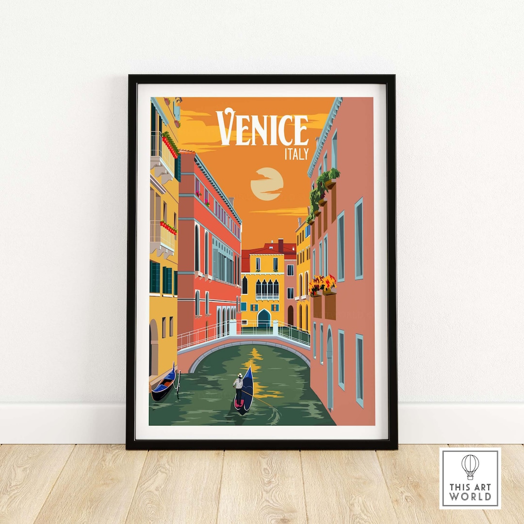 Venice Print Wall Art Poster Venice Poster Art Venice Gondola Canal ...