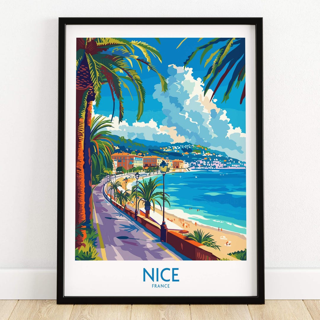 Nice Poster - France Nice Wall Art Print France Travel Poster France ...