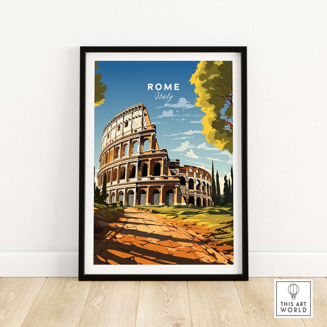 Rome Wall Art Italy Travel Poster Birthday Present Wedding Anniversary ...