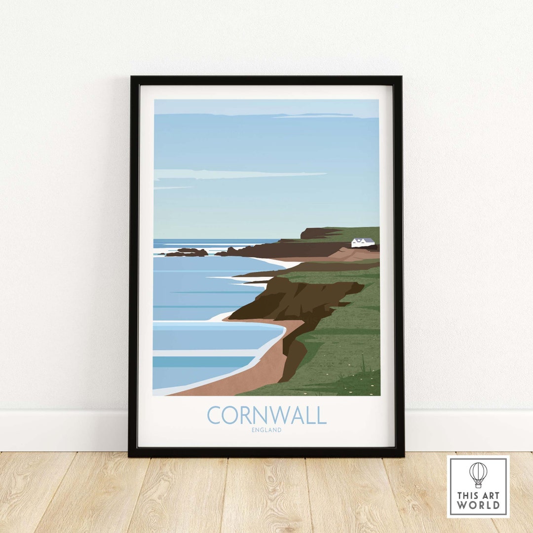 Cornwall Poster Print Wall Art Cornish Coastal Artwork Cornwall Coast ...