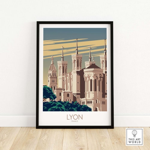 Lyon Wall Art Print Poster France Vintage Travel Poster - Etsy