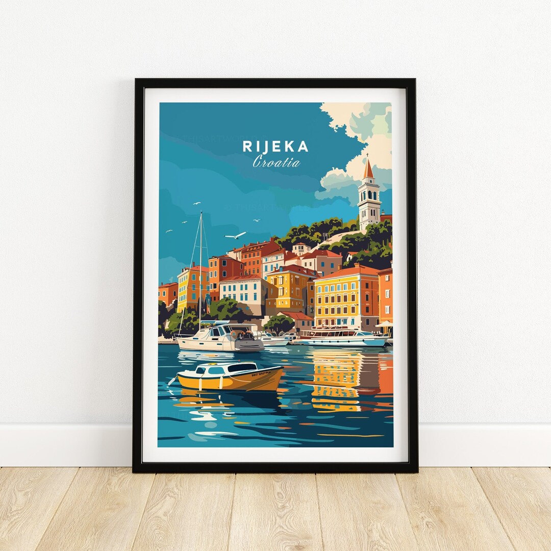 Rijeka Travel Poster Croatia Art Print Gift Home Decor Artwork Wall ...