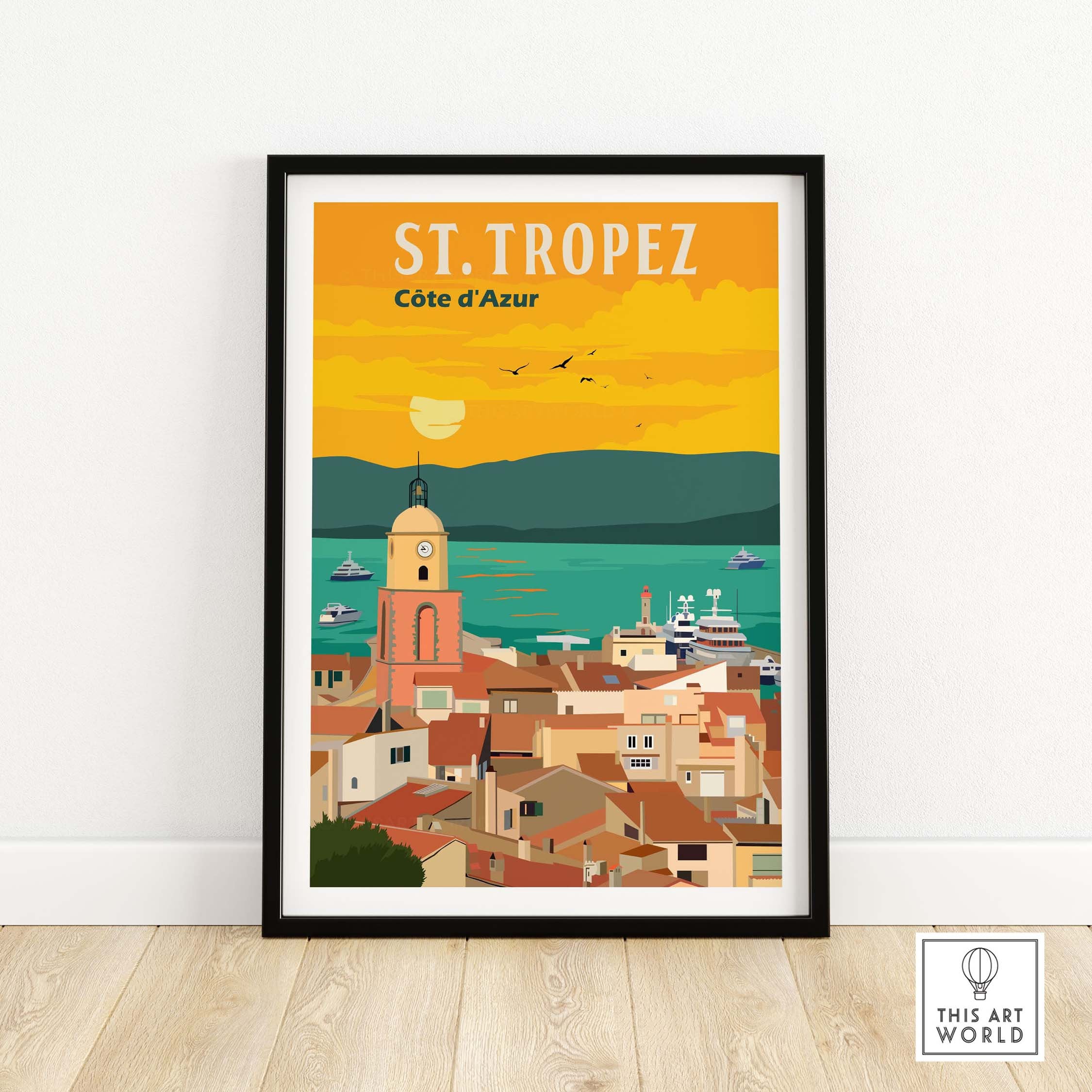 St Tropez Posterdruck Saint Tropez Wandkunst Côte - Etsy.de